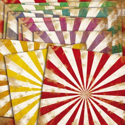 Vintage Sunburst Ray Patterns digital paper pack | DADARTDESIGN